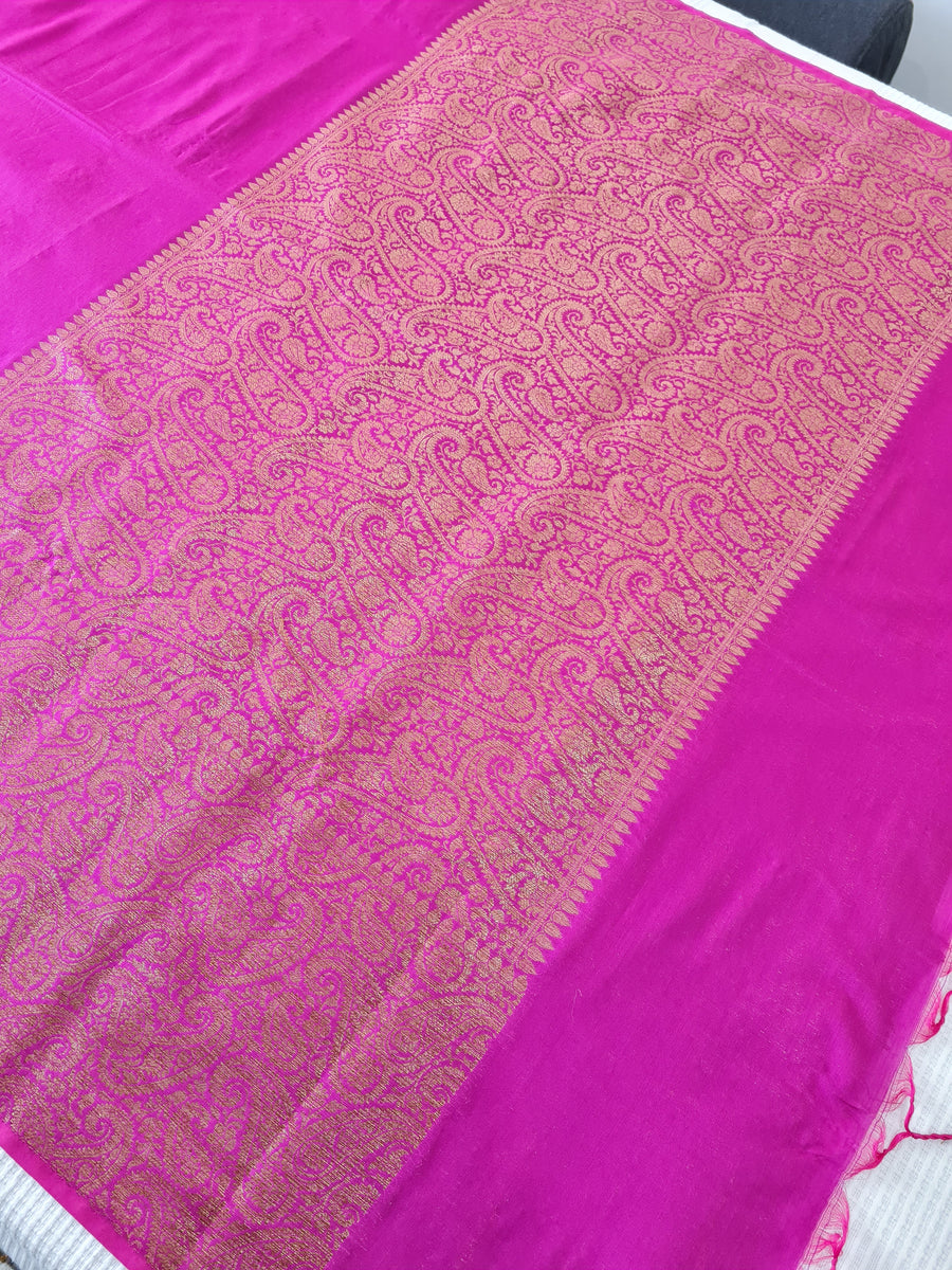 Semi Silk Saree with Woven Borders – VALAMPURI