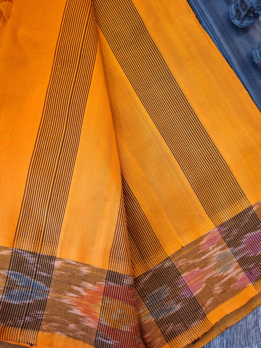 Silk Cotton Saree with Pochampally Borders – VALAMPURI