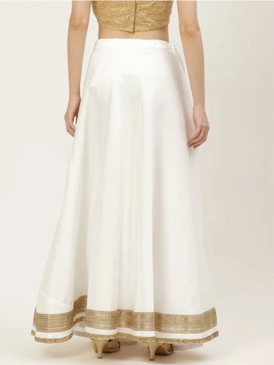 White Solid Lehenga Skirt – VALAMPURI