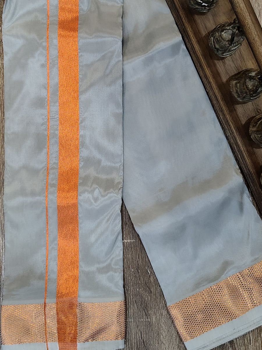 Art Silk 100K Veshti - Grey – VALAMPURI