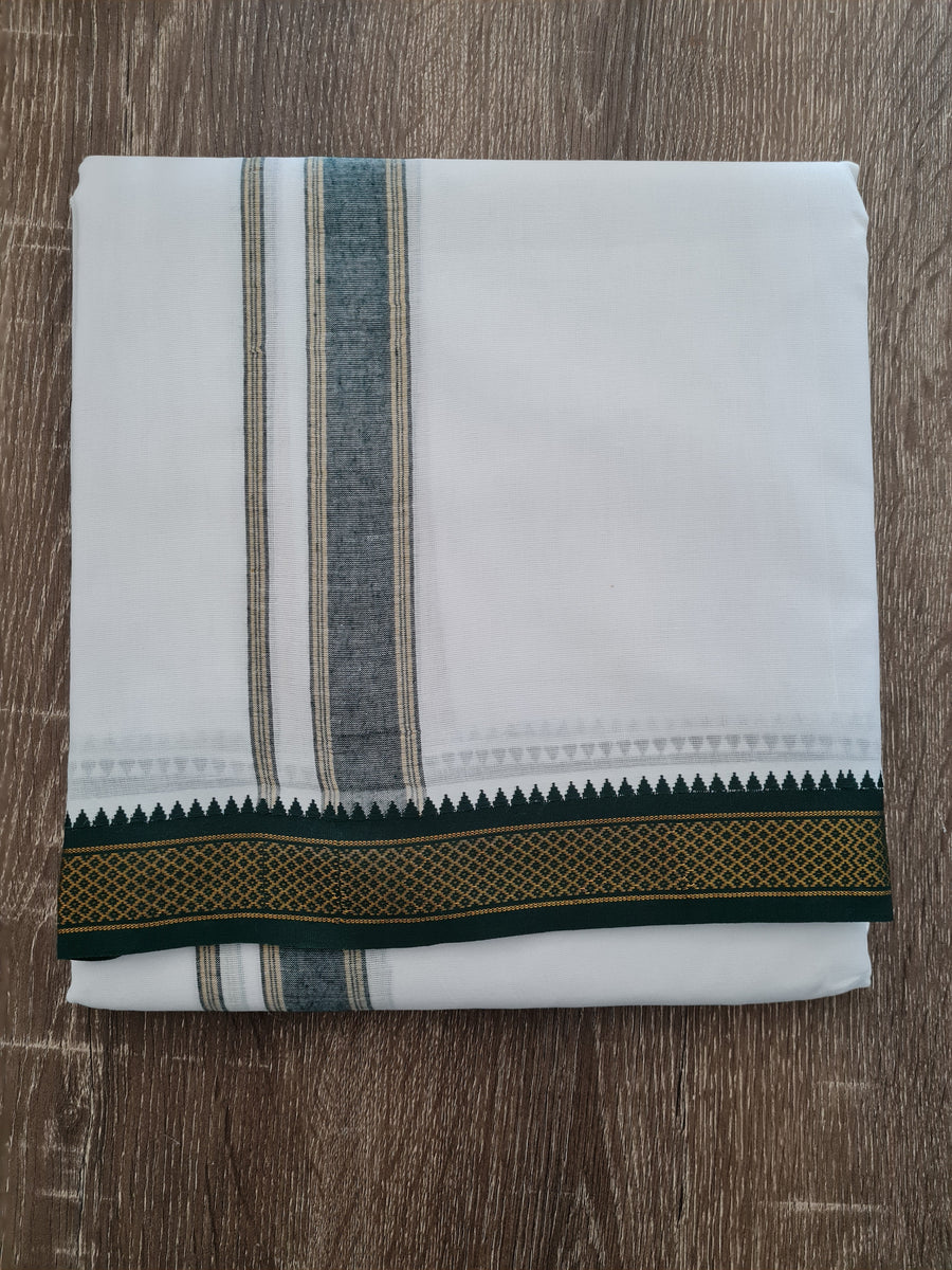Cotton Mayil Kan Veshti - 5 Kann Border – VALAMPURI